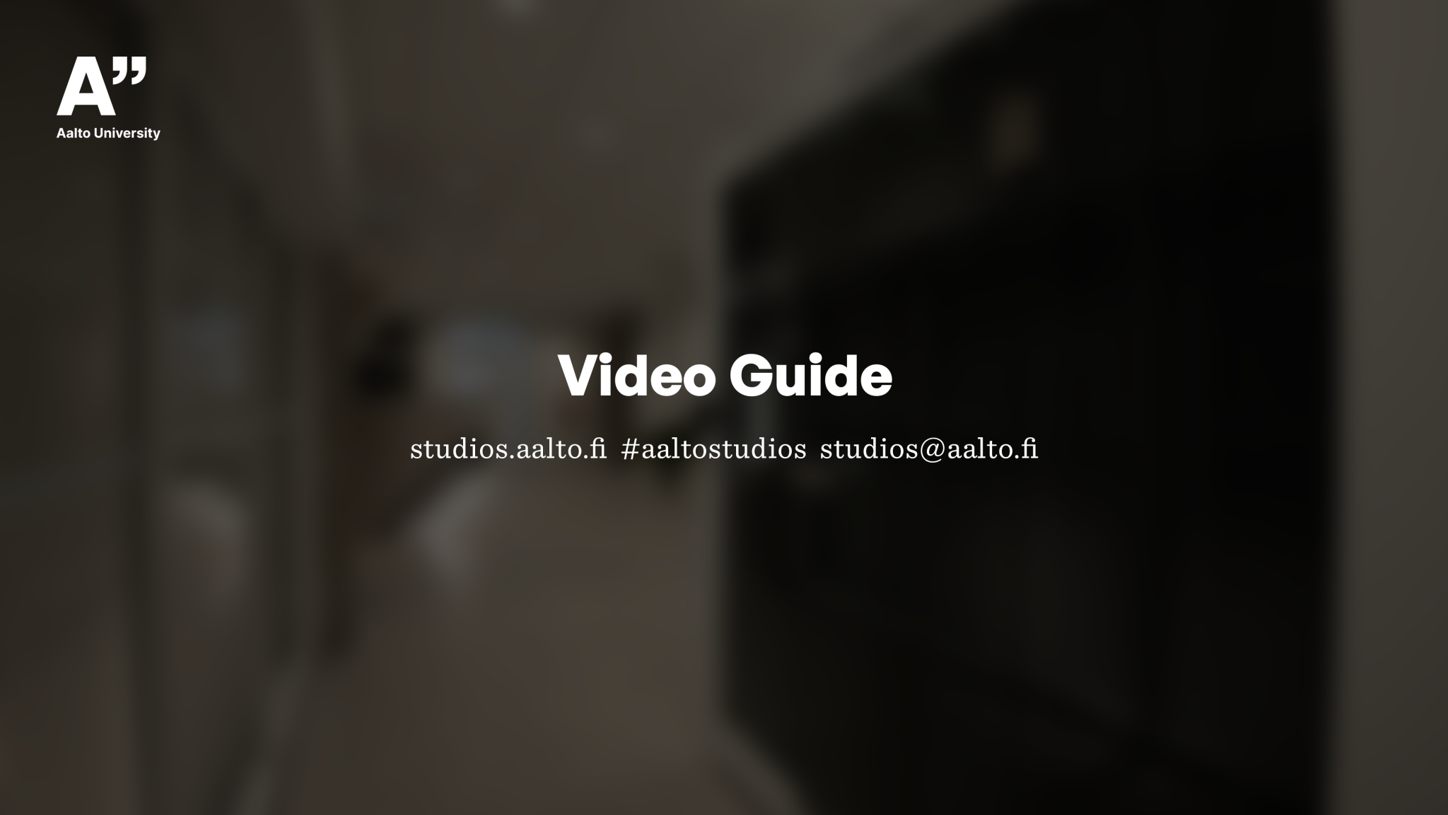 A Pod Quickstart Video Guide – Aalto Studios at Aalto University