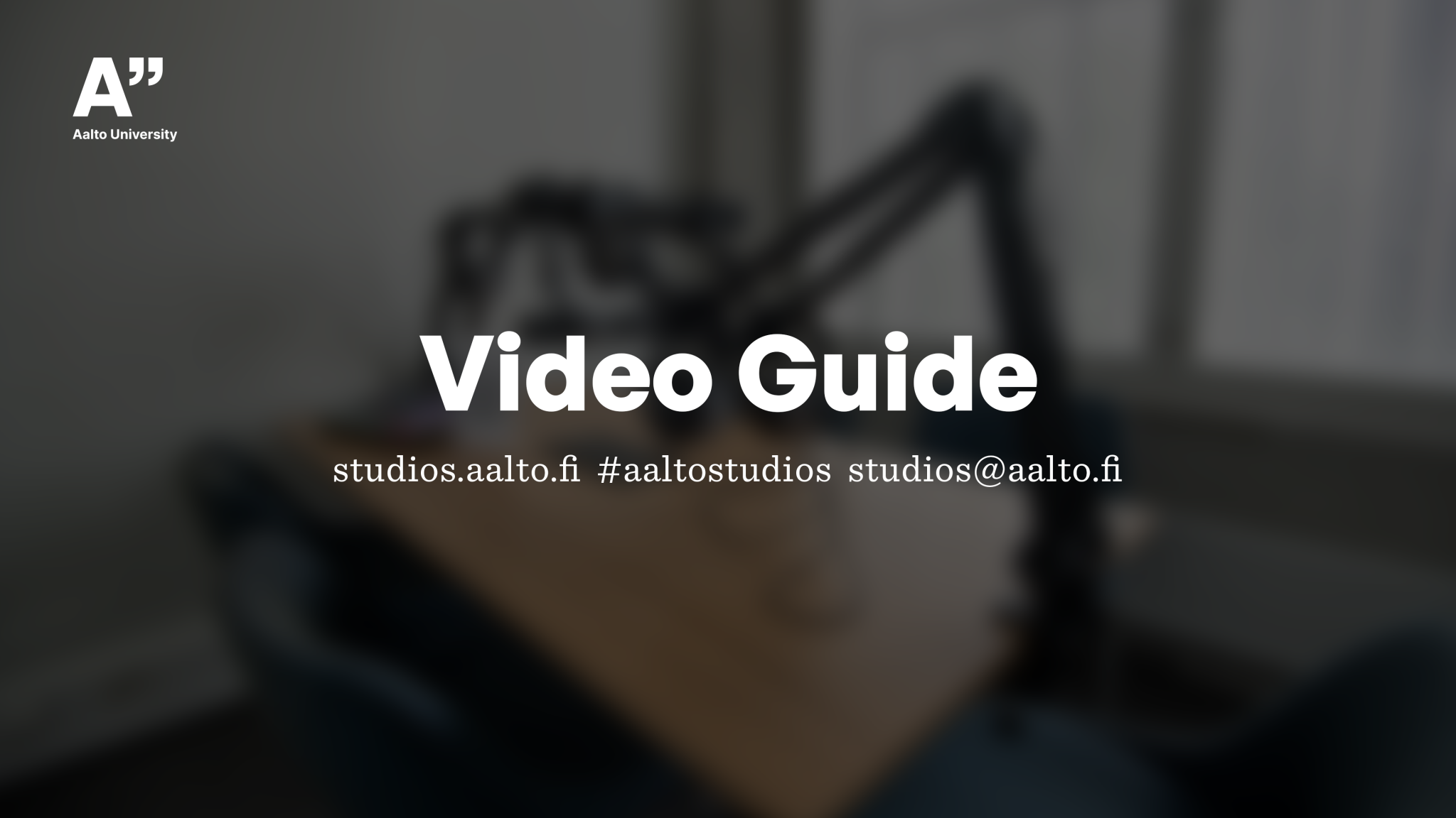 Podcast Studio Quickstart Video Guide – Aalto Studios at Aalto University